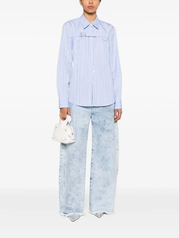 Off-White Buckled Cut-out Cotton Shirt