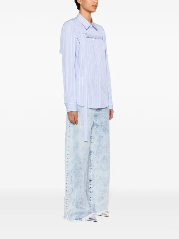 Off-White Buckled Cut-out Cotton Shirt