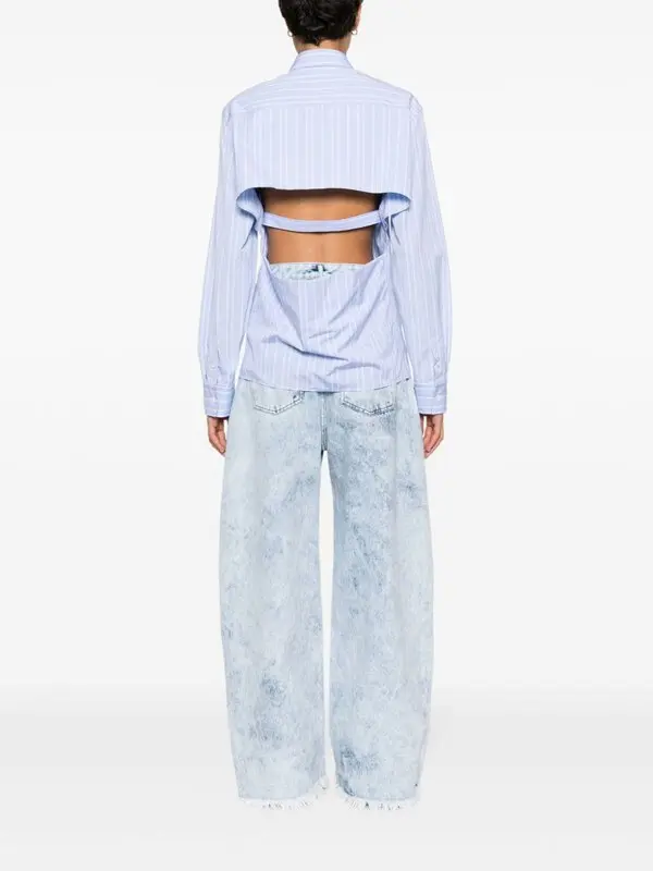 Off-White Buckled Cut-out Cotton Shirt