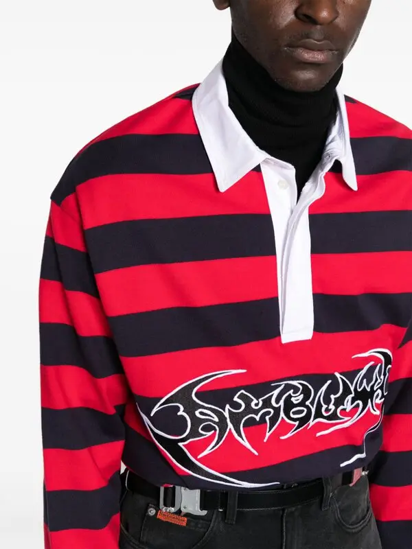 AMBUSH Striped Logo-print Cotton Polo