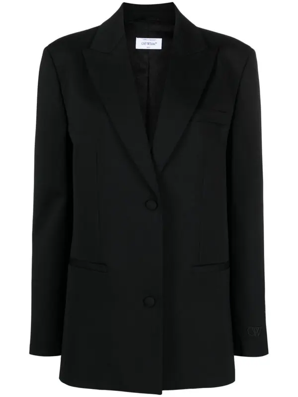 Off-White Peak-lapel Single-breasted Blazer