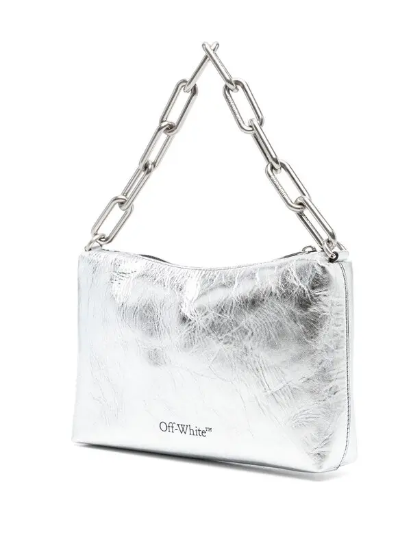 Off-White Leather Shoulder Bag - Silver