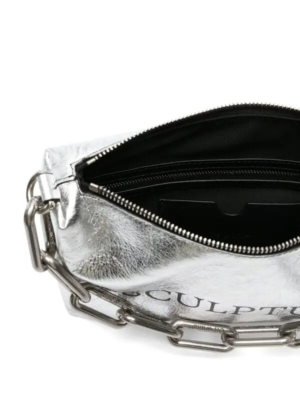 Off-White Leather Shoulder Bag - Silver