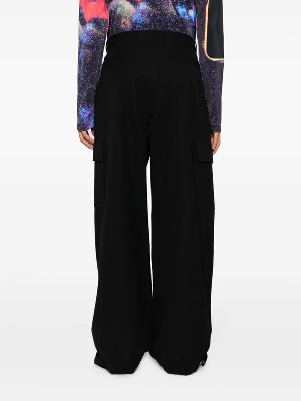 Off-White Wide-leg Wool-blend Trousers - Black
