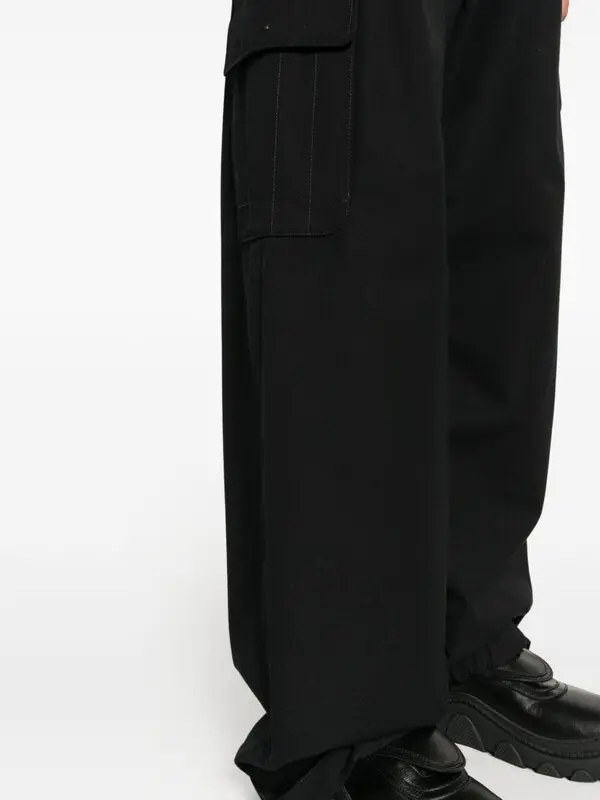 Off-White Wide-leg Wool-blend Trousers - Black
