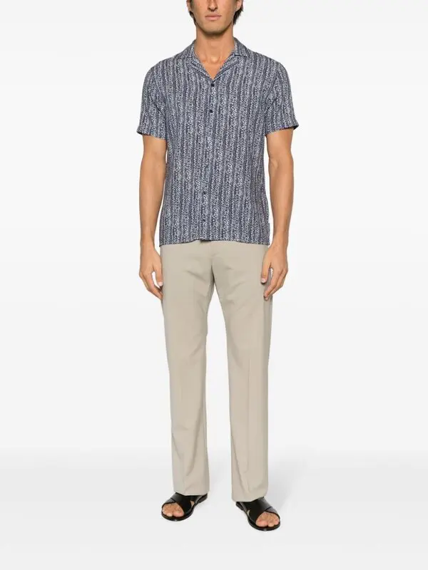 Orlebar Brown Wave-print Short-sleeve Shirt