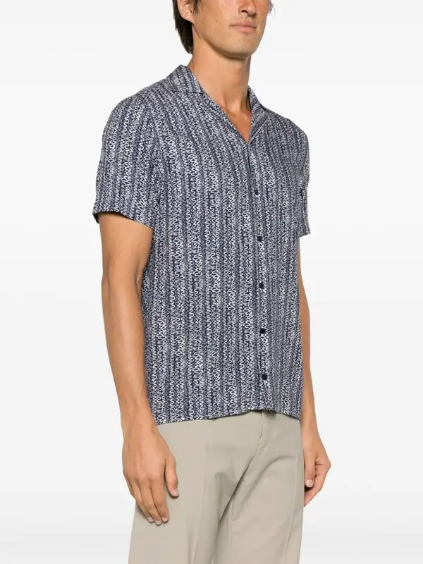 Orlebar Brown Wave-print Short-sleeve Shirt