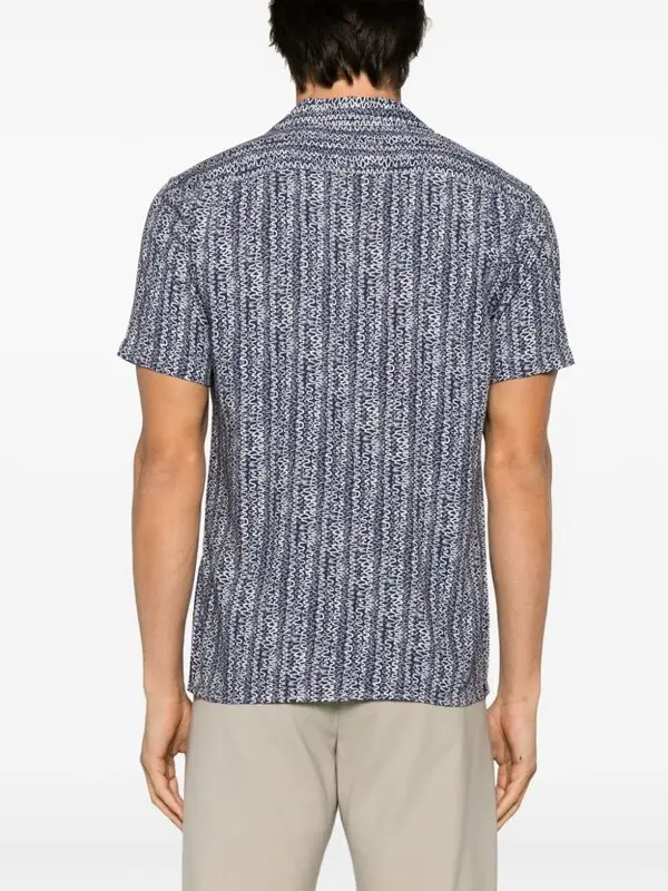 Orlebar Brown Wave-print Short-sleeve Shirt