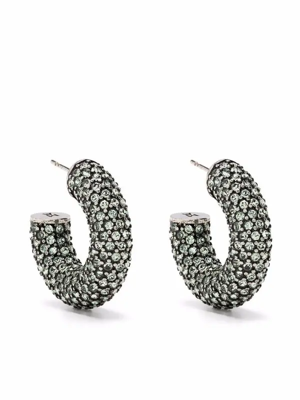Amina Muaddi Cameron Small Hoop Earrings - Silver