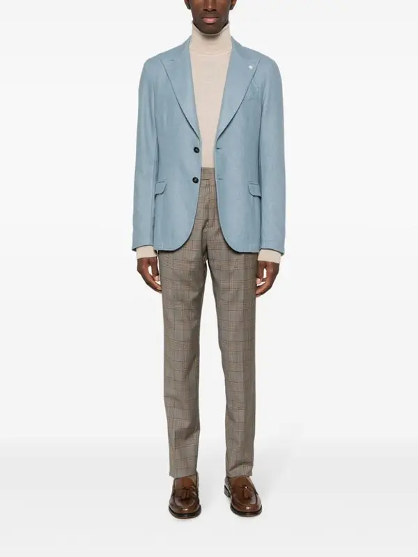 MANUEL RITZ Logo-appliqué Twill Single-breasted Blazer