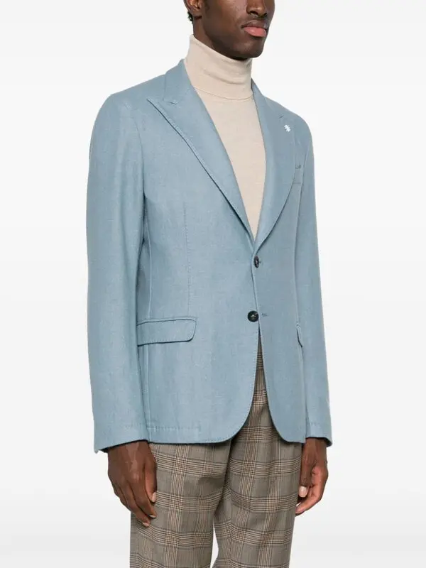 MANUEL RITZ Logo-appliqué Twill Single-breasted Blazer