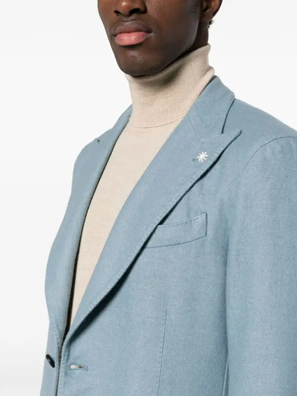 MANUEL RITZ Logo-appliqué Twill Single-breasted Blazer