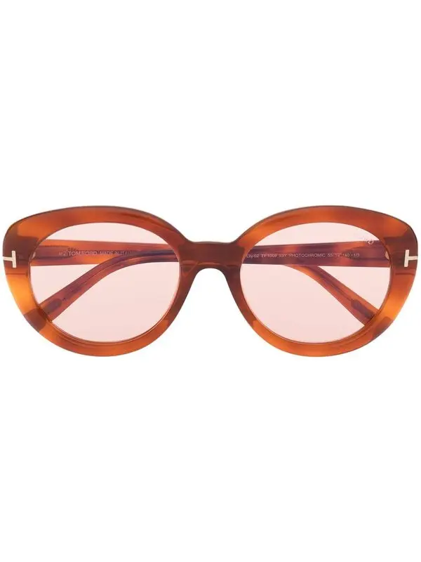 TOM FORD Lily Round-frame Sunglasses - Brown