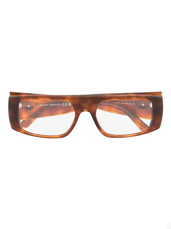 Moncler Tortoiseshell-effect Rectangle Glasses