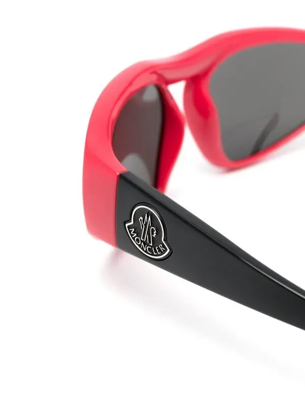 Moncler Geometric-frame Sunglasses - Red