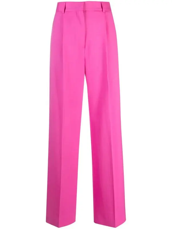 MSGM Pleated Straight-leg Trousers - Pink