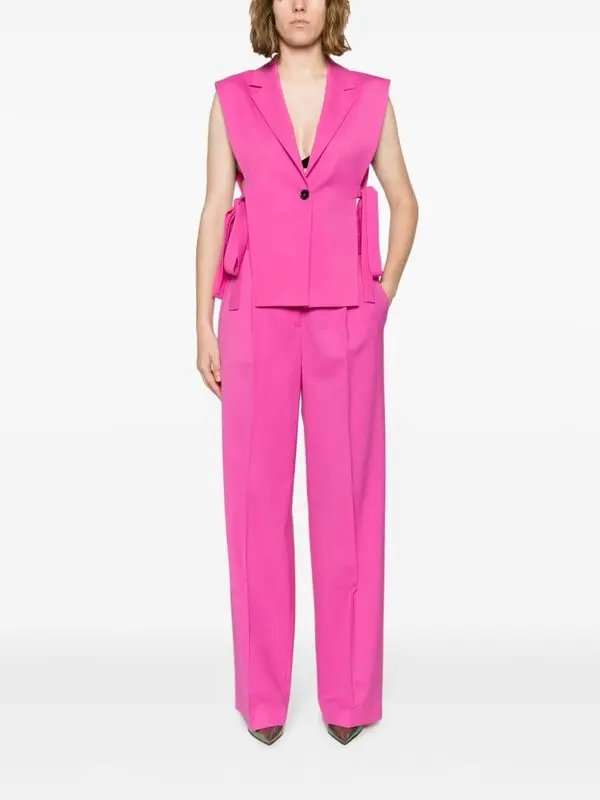 MSGM Pleated Straight-leg Trousers - Pink