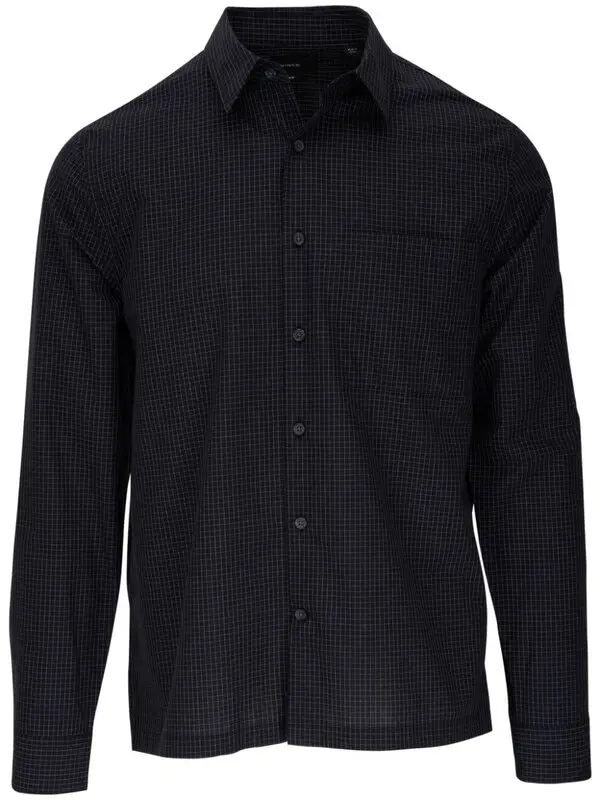 Vince Checkered Spread-collar Shirt