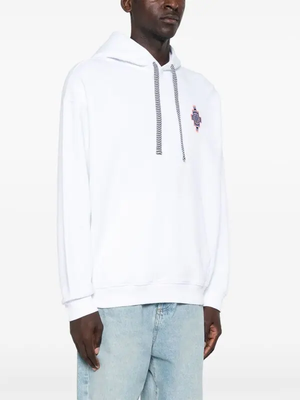 COUNTY OF MILAN Embroidered Cross Logo Hoodie - White