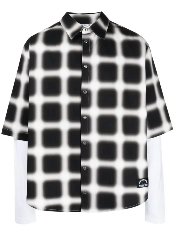 COUNTY OF MILAN Blurred-check Layered Shirt