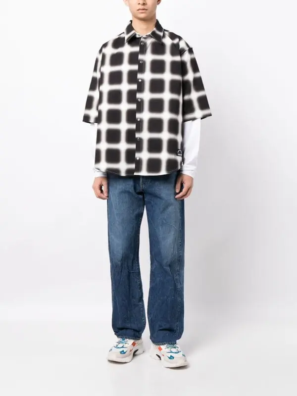 COUNTY OF MILAN Blurred-check Layered Shirt