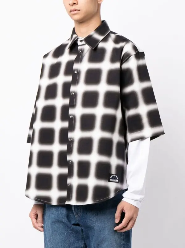 COUNTY OF MILAN Blurred-check Layered Shirt