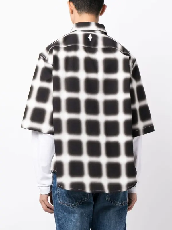 COUNTY OF MILAN Blurred-check Layered Shirt