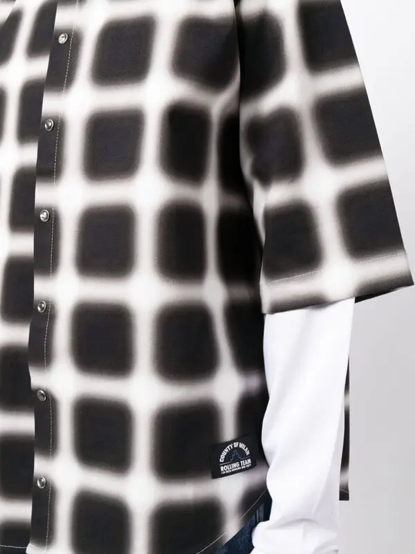 COUNTY OF MILAN Blurred-check Layered Shirt