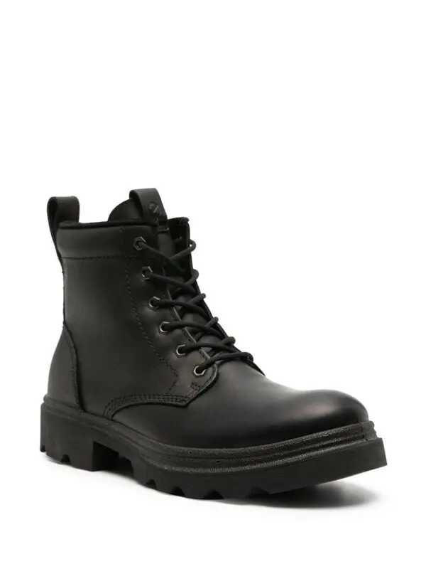 Ecco Grainer Logo-embossed Leather Boots
