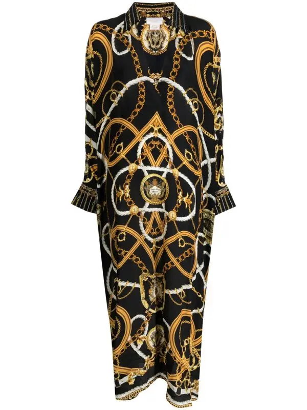 Camilla Coast To Coast Chain-Print Midi Dress In Black - 41% Off |  Editorialist