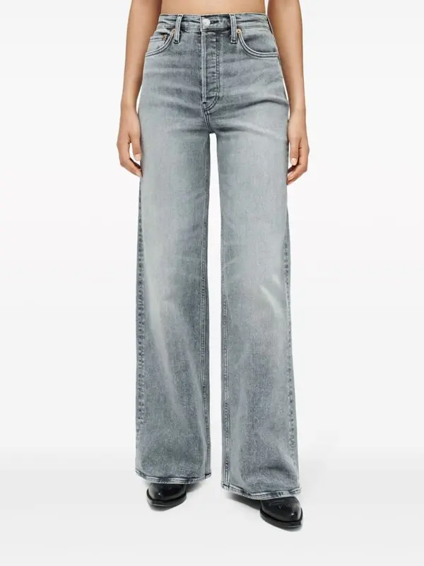RE/DONE Logo-patch Wide-leg Jeans