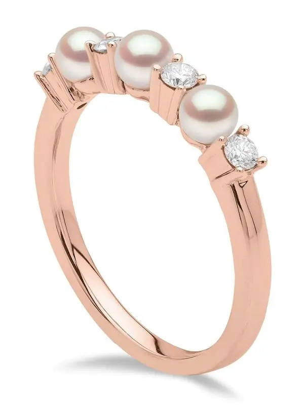 Yoko London 18kt Rose Gold Akoya Pearl And Diamond Ring - Pink