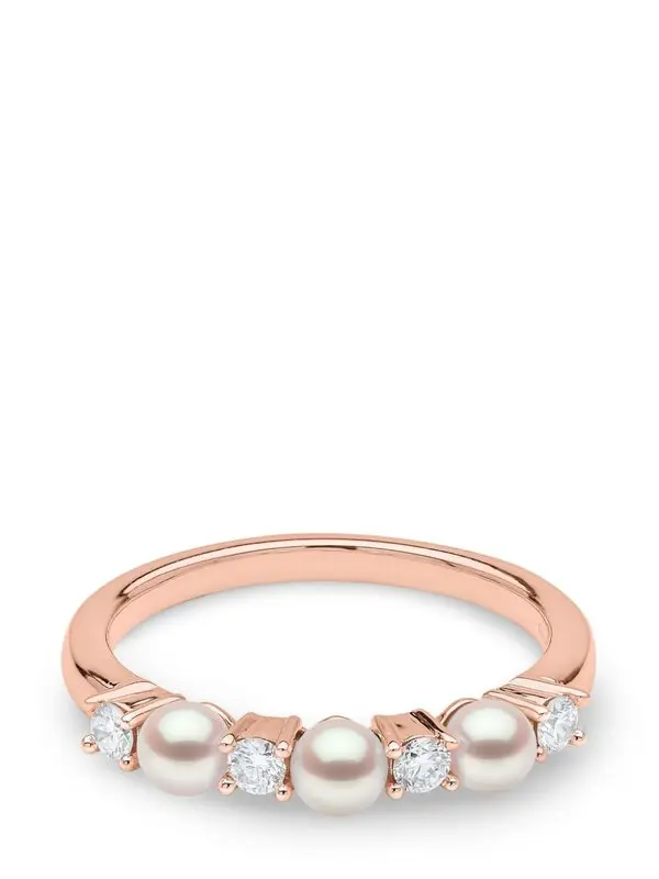 Yoko London 18kt Rose Gold Akoya Pearl And Diamond Ring