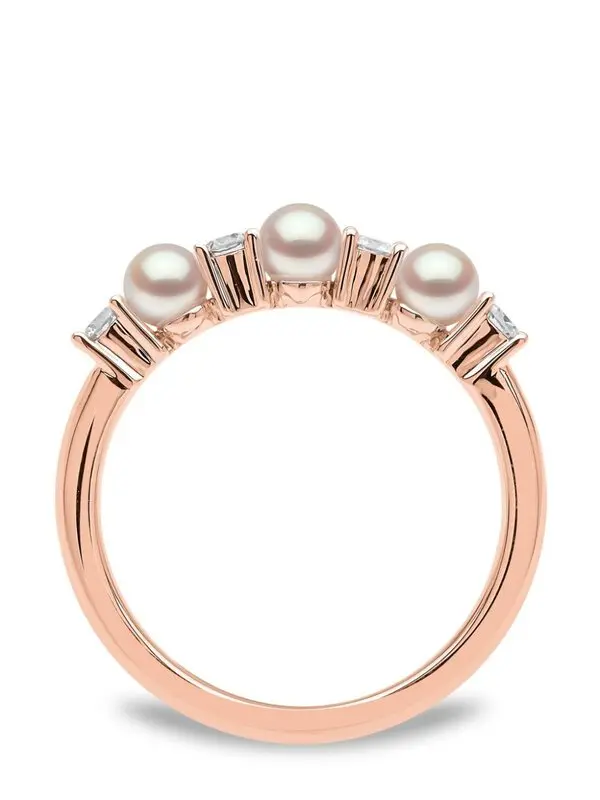 Yoko London 18kt Rose Gold Akoya Pearl And Diamond Ring