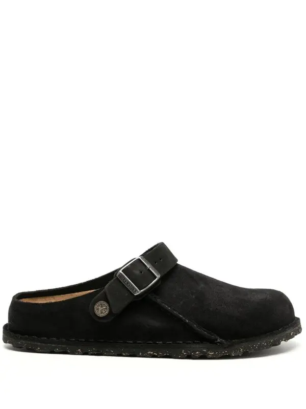 BIRKENSTOCK Lutry Suede Clogs - Black