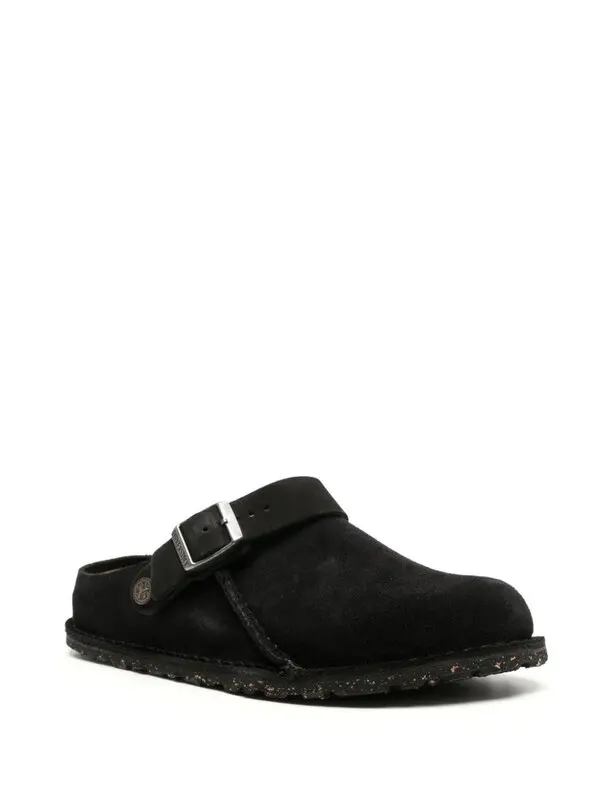 BIRKENSTOCK Lutry Suede Clogs - Black