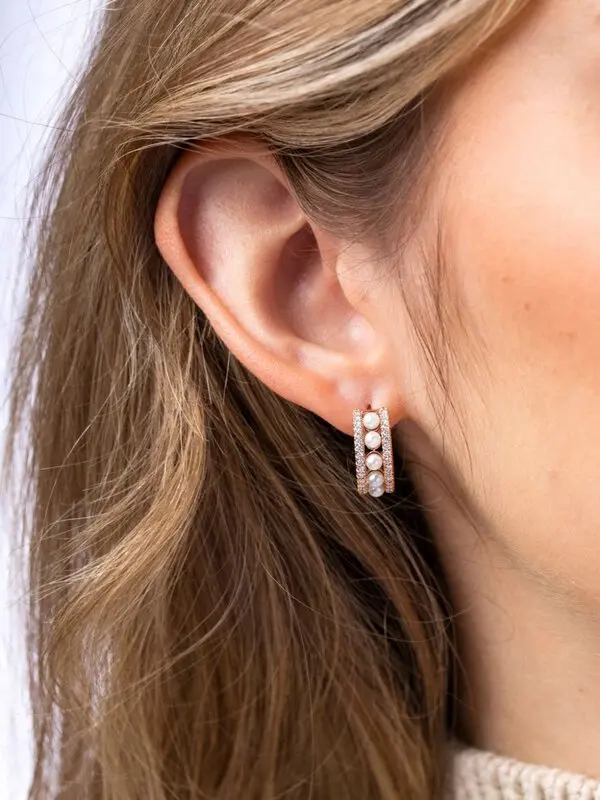 Yoko London 18kt Rose Gold Akoya Pearl And Diamond Earrings - Pink