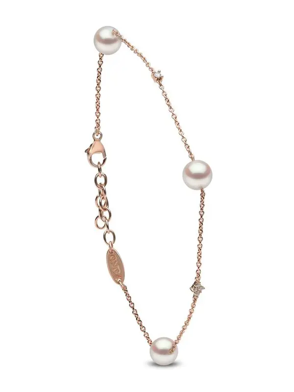 Yoko London 18kt Rose Gold Akoya Pearl And Diamond Bracelet - Pink