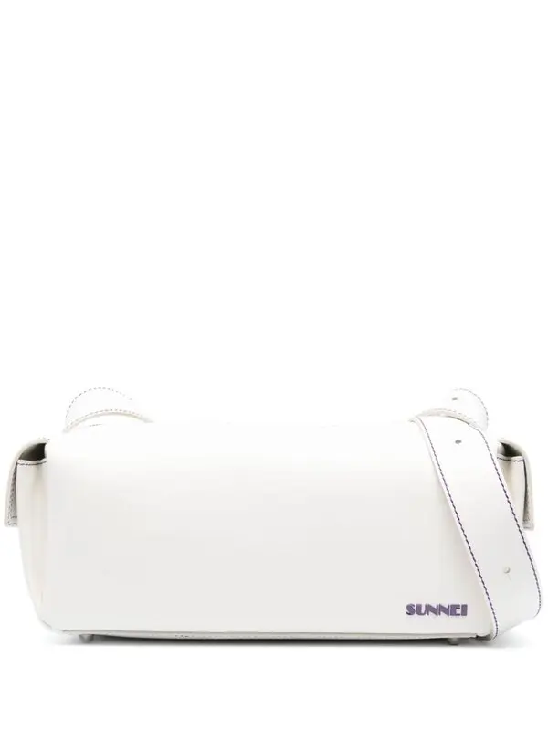 Sunnei Labauletto Leather Shoulder Bag - White