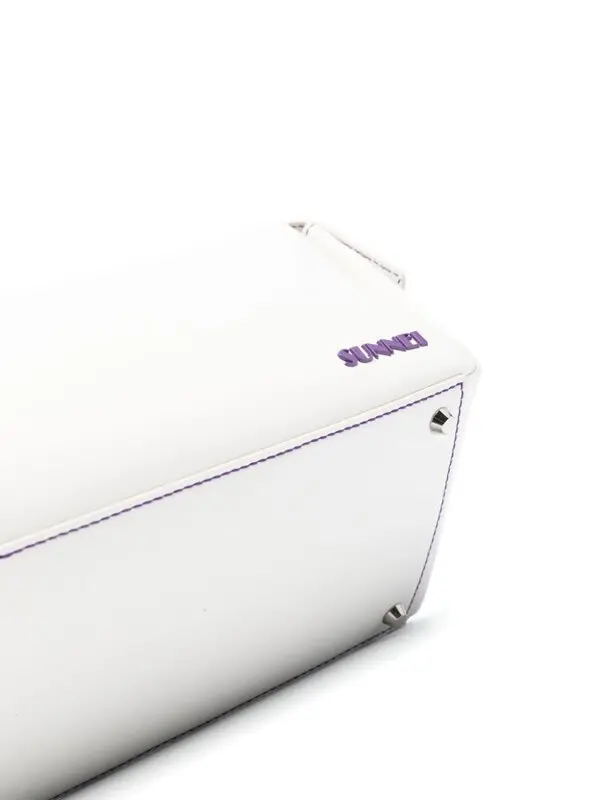 Sunnei Labauletto Leather Shoulder Bag - White