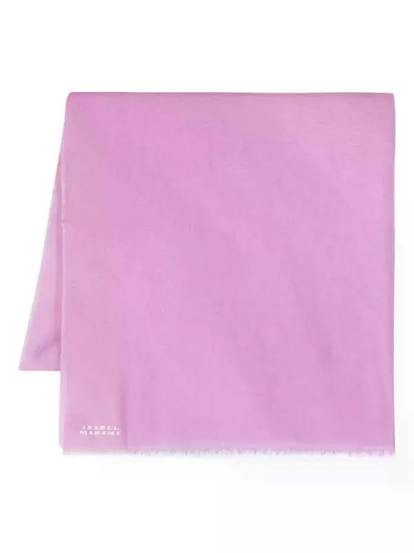 Isabel Marant Logo-jacquard Frayed-edge Scarf - Pink