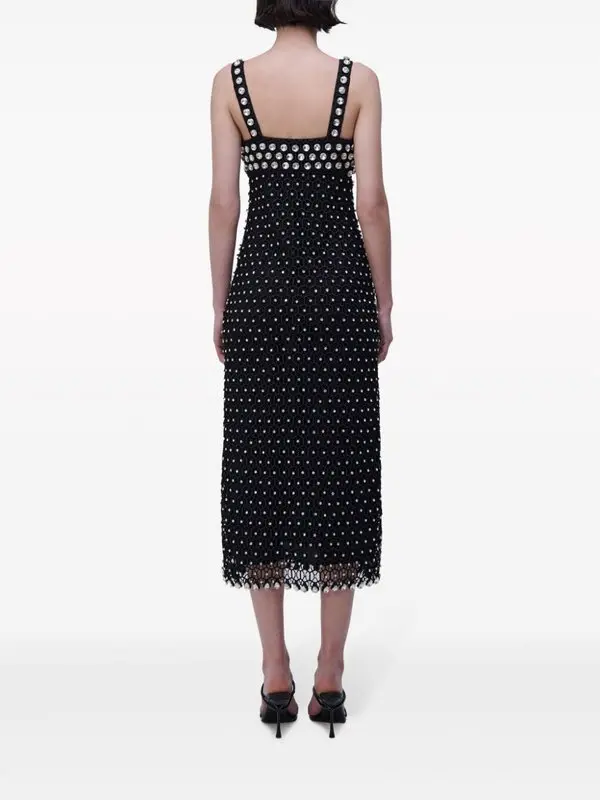 Simkhai Crystal-embellished Square-neck Midi Dress