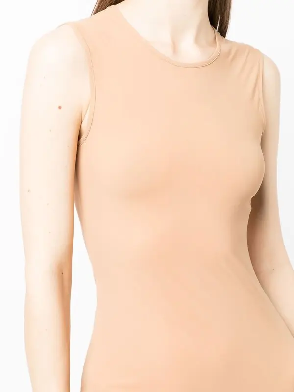 JIL SANDER Round-neck Sleeveless Midi Dress - Neutrals