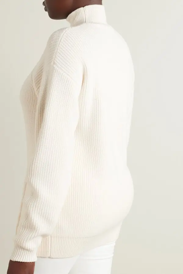Fusalp Cybele Ribbed Merino Wool Turtleneck Sweater
