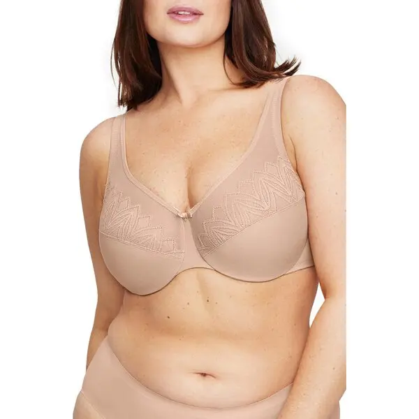 GLAMORISE Wonderwire Full Coverage Minimizer Bra - Cafe