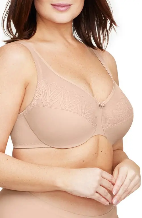 GLAMORISE Wonderwire Full Coverage Minimizer Bra - Cafe
