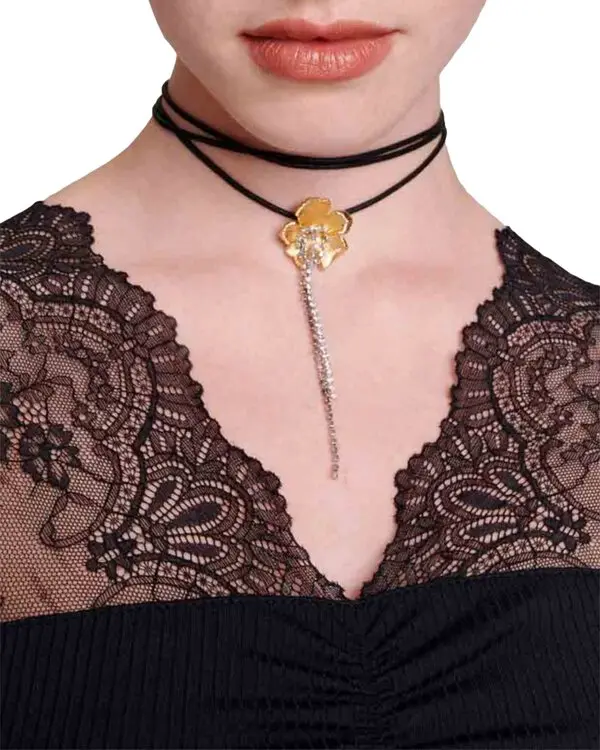 Maje Liliona Lace Trimmed Top