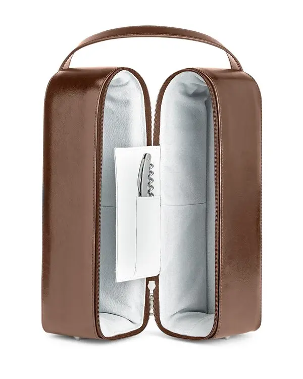 ROYCE NEW YORK Leather Double Wine Carrying Case
