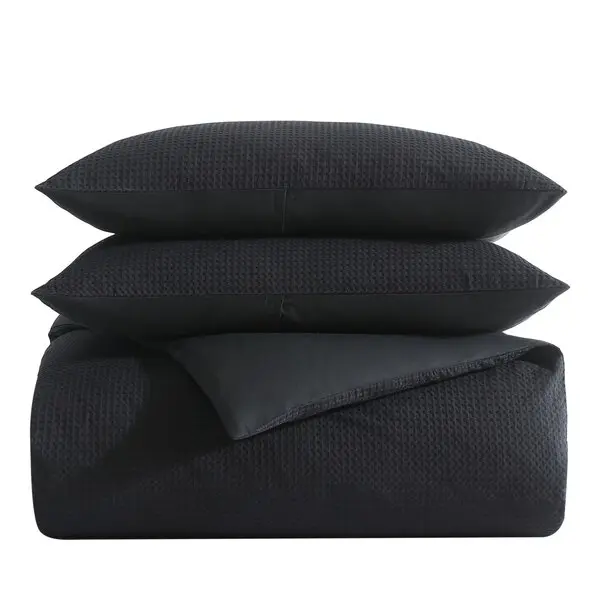 Vera Wang Waffle Pique Cotton Duvet Cover Set