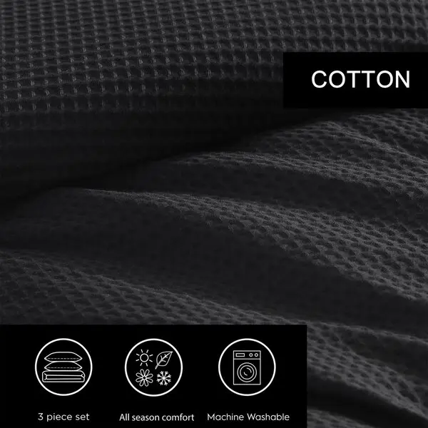 Vera Wang Waffle Pique Cotton Duvet Cover Set